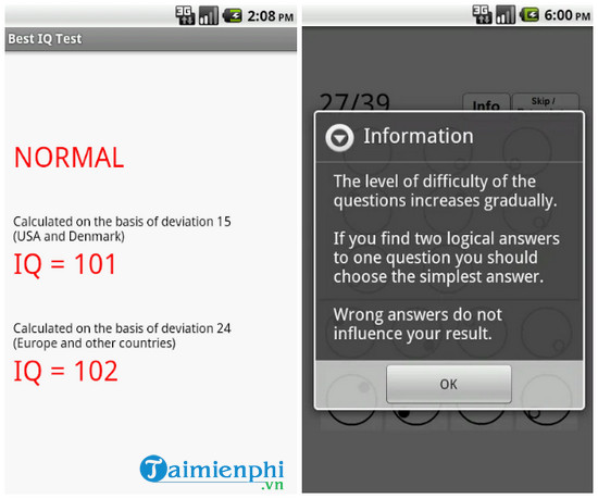 Download Best IQ Test Cho Android - Kiểm tra IQ và khám phá trí tuệ củ