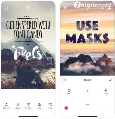 Tải Font Candy, ứng dụng chèn chữ vào ảnh -taimienphi.vn