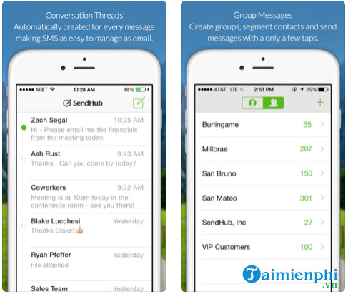 Tải SendHub, ứng dụng nhắn tin cho di động -taimienphi.vn