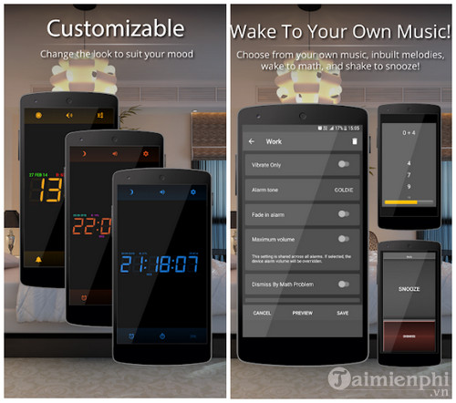 Tải Digital Alarm Clock, ứng dụng đồng hồ báo thức cho Android -taimie