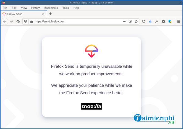 Mozilla tạm thời đóng cửa Firefox Send khi bị báo cáo tội phạm lạm dụn