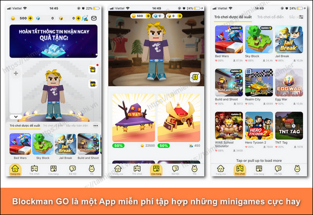 Tải Blockman GO, kho game miễn phí cho điện thoại Android, iPhone -tai