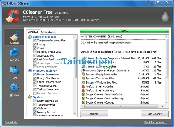 CCleaner 4.19.4867- tải về -taimienphi.vn