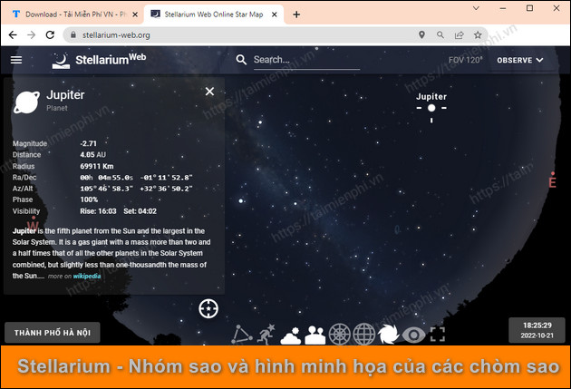 Tải Stellarium miễn phí, Khám phá bầu trời và vũ trụ trên máy tính, đi