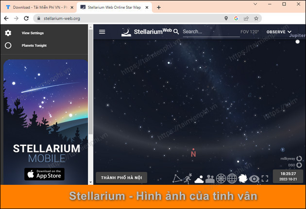 Tải Stellarium miễn phí, Khám phá bầu trời và vũ trụ trên máy tính, đi