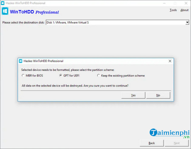 Download WinToHDD 6.0.1 - Tải WinToHDD, Cài Win không cần USB -taimien