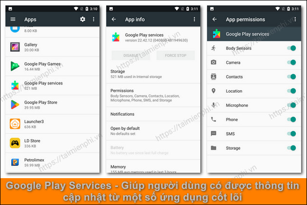 Tải Google Play Services cho Android - Quản lý dịch vụ Google Play -ta