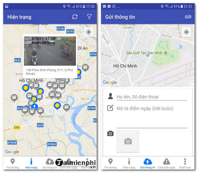 Tải UDI Maps, ứng dụng tra cứu điểm ngập úng trên địa bản TP Hồ Chí Mi
