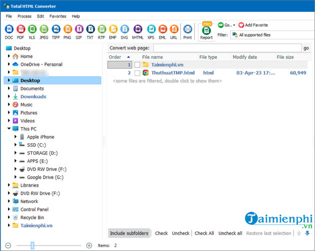 Tải Total HTML Converter - Chuyển đổi định dạng HTML sang PDF, Excel,