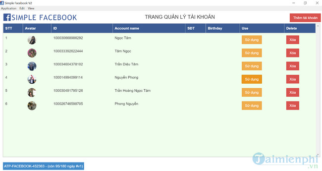 Tải Simple Facebook, phần mềm quản lý bán hàng Facebook online -taimie