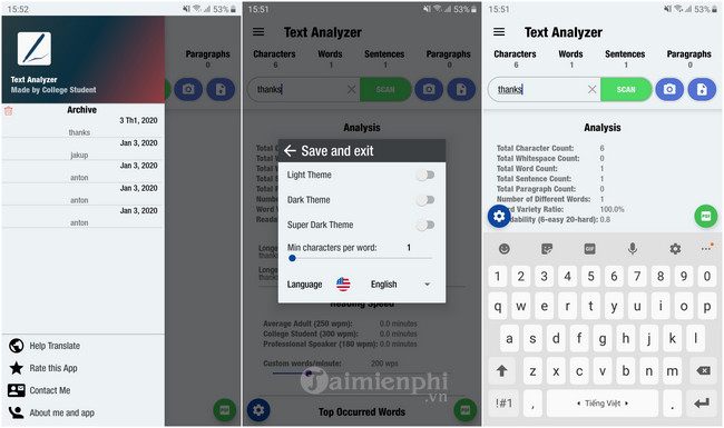 Tải Text Analyzer Pro, ứng dụng phân tích văn bản cho Android -taimien