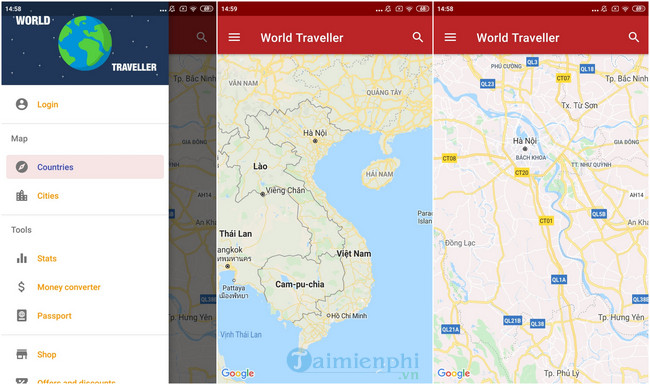 Tải World Traveller, ứng dụng bản đồ du lịch -taimienphi.vn