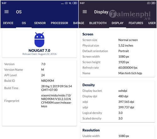 Download My Device Info Cho Android - Ứng dụng kiểm tra phần cứng điện