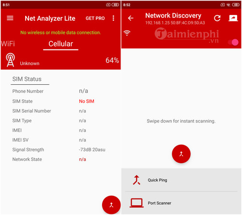 Download Net Analyzer Lite Cho Android - Ứng dụng kiểm tra mạng wifi c