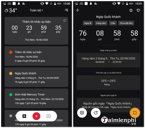 Download Memory Timer Cho Android - Ứng dụng đếm ngược thời gian cho đ