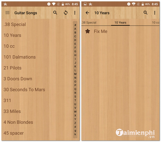 Tải Guitar Songs cho Android, Ứng dụng lời bài hát và hợp âm guitar ch