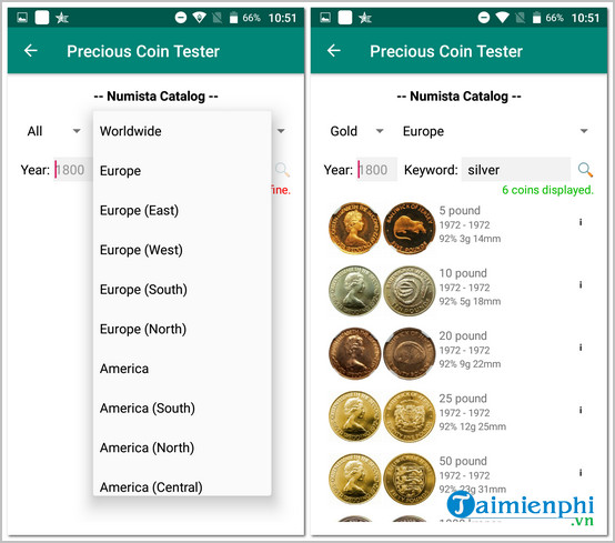 Tải Precious Coin Tester cho Android, Ứng dụng test tiền xu chính hãng