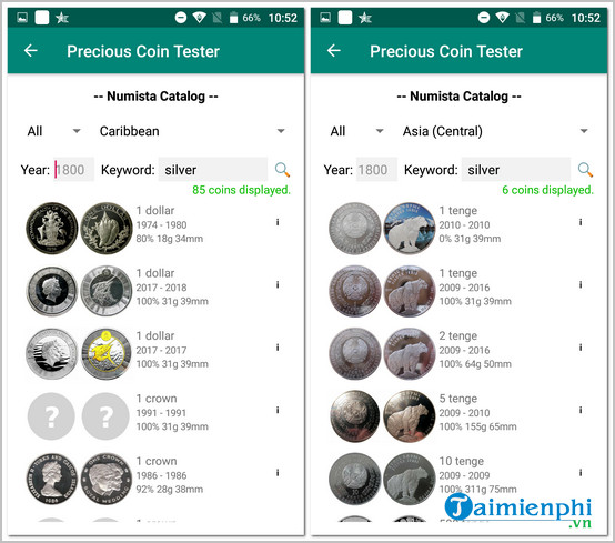 Tải Precious Coin Tester cho Android, Ứng dụng test tiền xu chính hãng