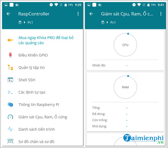 Tải RaspController cho Android, Ứng dụng kiểm soát Raspberry Pi cho đi