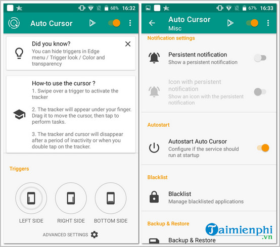 Download Auto Cursor Cho Android - Ứng dụng điều khiển điện thoại bằng